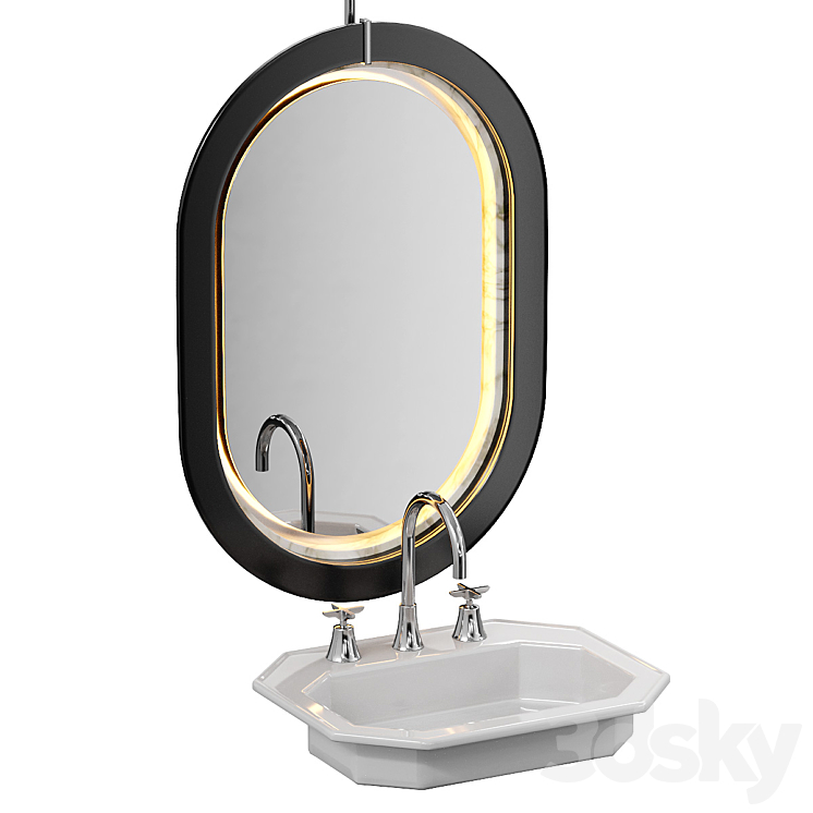 Duravit 1930 washbasin, Ramonsoler Adagio mixer and mirror - Bathroom ...