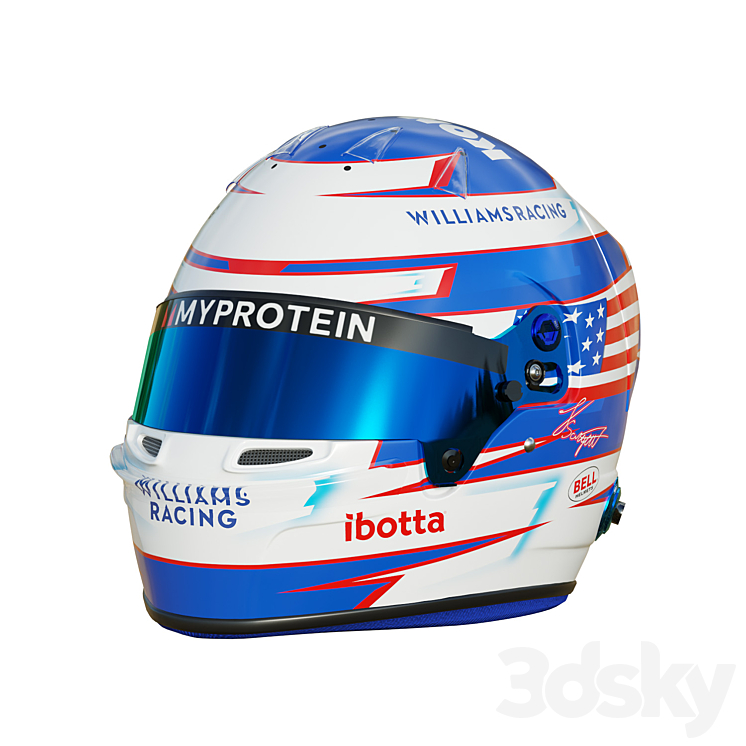 F1 Logan Sergeant Helmet 2024 - Sports - 3D model