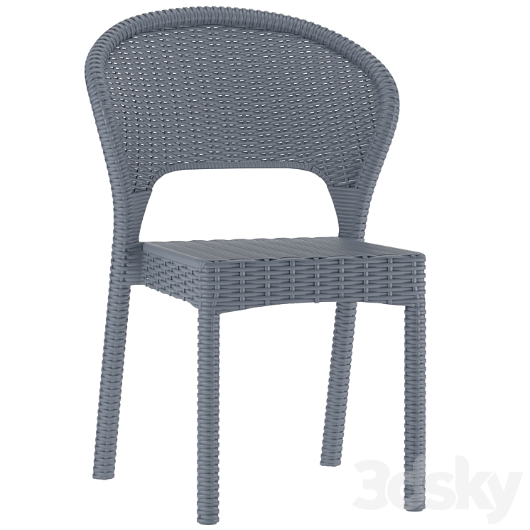 Black Colored Rattan Injection Chair - Chair - 3D model