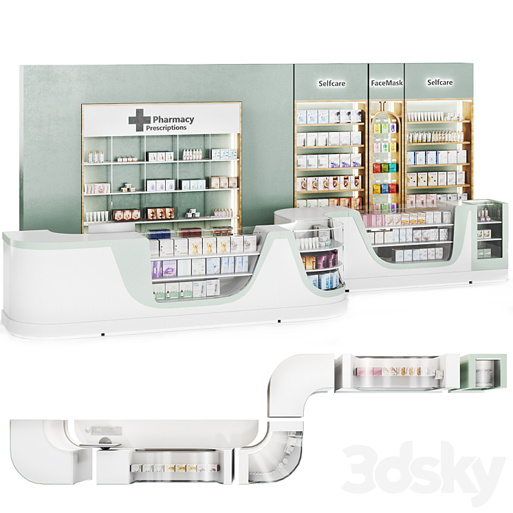 pharmacy drugstore showcase 03 - Shop - 3D model