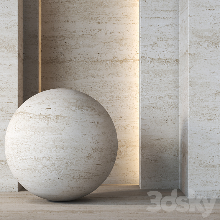 2 Travertine Texture 4K - Seamless - Stone - 3D model