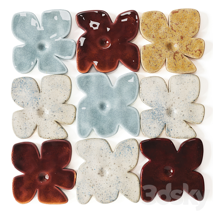 Tile LOFA Flowers - Tile - 3D model