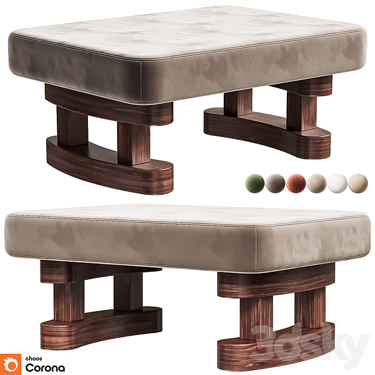 Colorful Small Wooden Stool - Other soft seating - 3D model