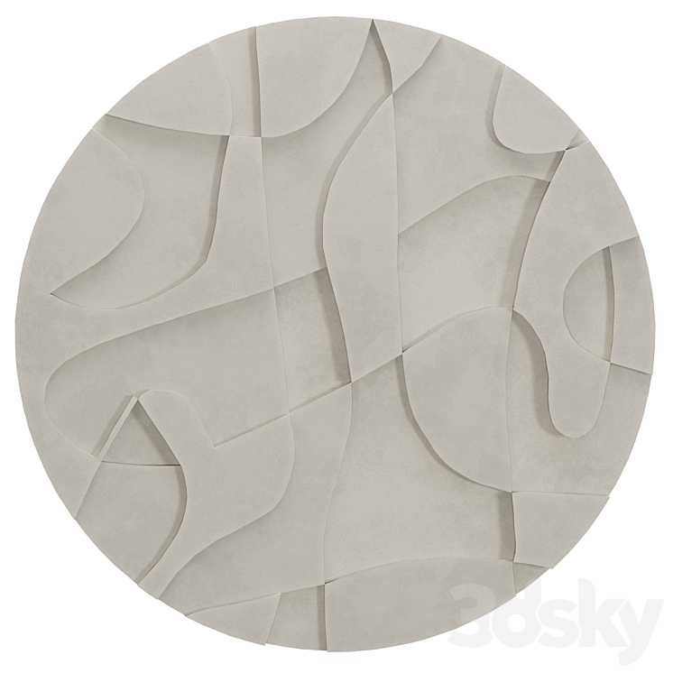 Round panel - Decorative plaster - 3D model