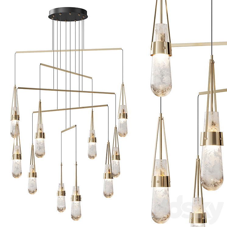 Blown Glass Mobile Pendant - Pendant light - 3D model