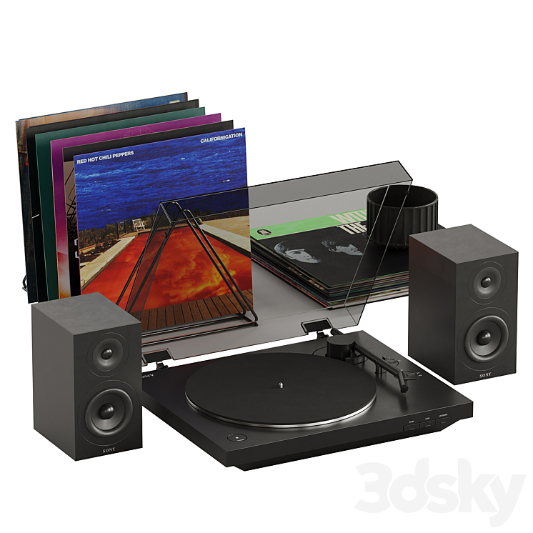 Sony PS-LX310BT Vinyl Player with Sony Speakers - Audio tech - 3D model