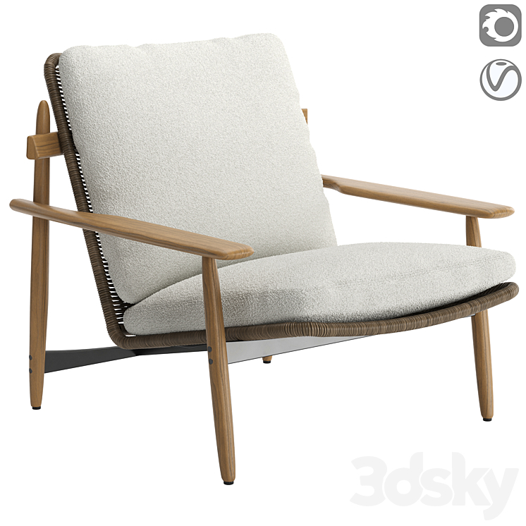 Minotti Trio Outdoor Armchair - Arm chair - 3D model