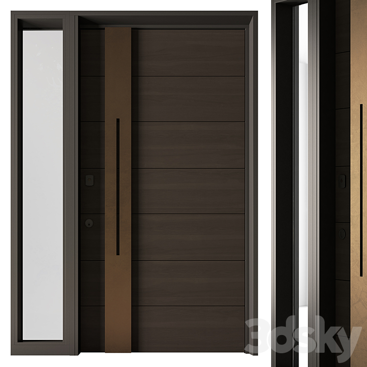 Wooden Front Door - Set 130 - Doors - 3D model