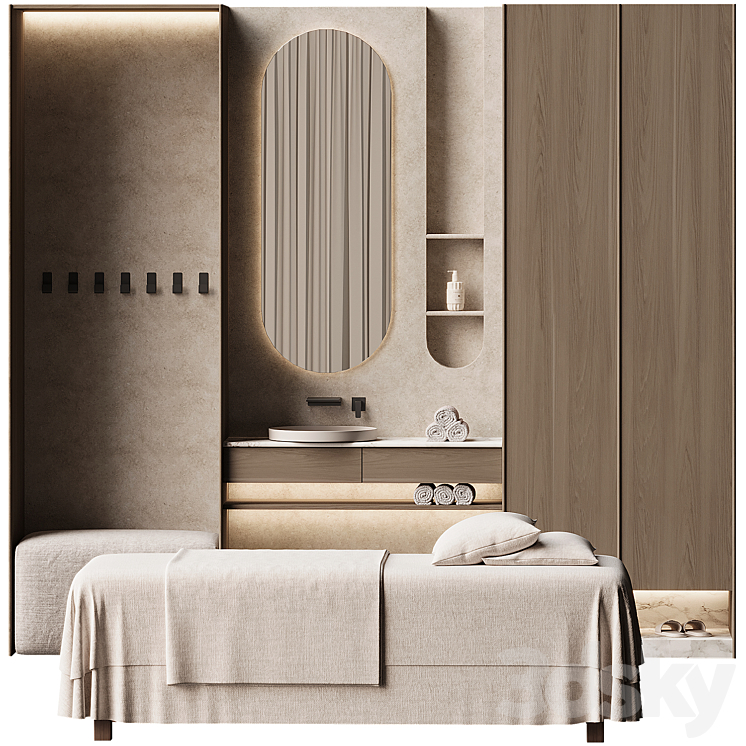 Modern spa room with massage couch 003 - Beauty salon - 3D model