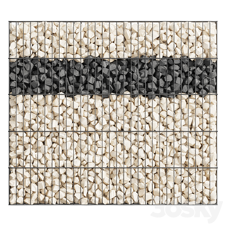 Gabion 07 - Fence - 3D model