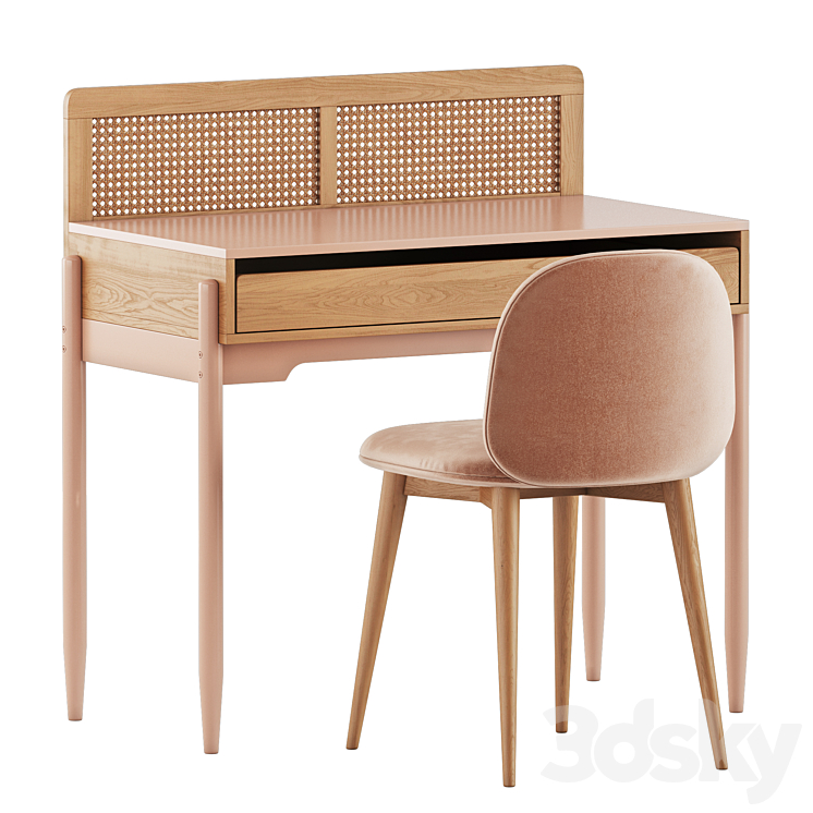 Pablo Desk by Baita and Chair - Table + Chair - 3D model