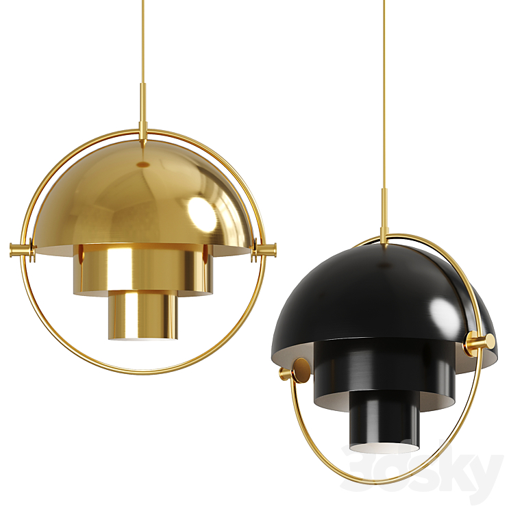 Danish Rotatable Metal Pendant Light - Pendant light - 3D model