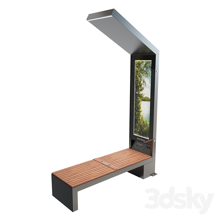 Smart Solar Bench by EnGoPlanet - Urban environment - 3D model