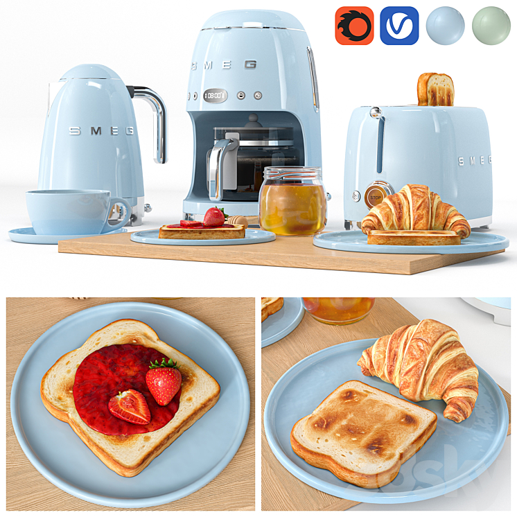 Smeg Breakfast Set - Kitchen appliance - 3D model