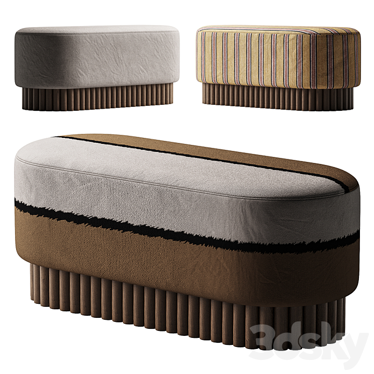 EnsAmble Loto Pouf Bench - Other soft seating - 3D model