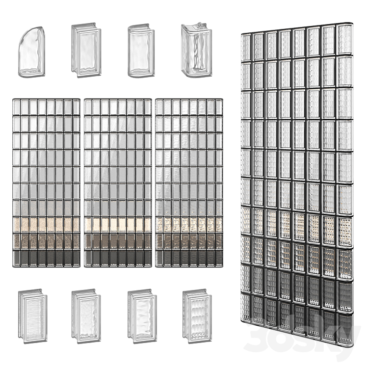 Glass Block Wall 18 - Other decorative objects - 3D model