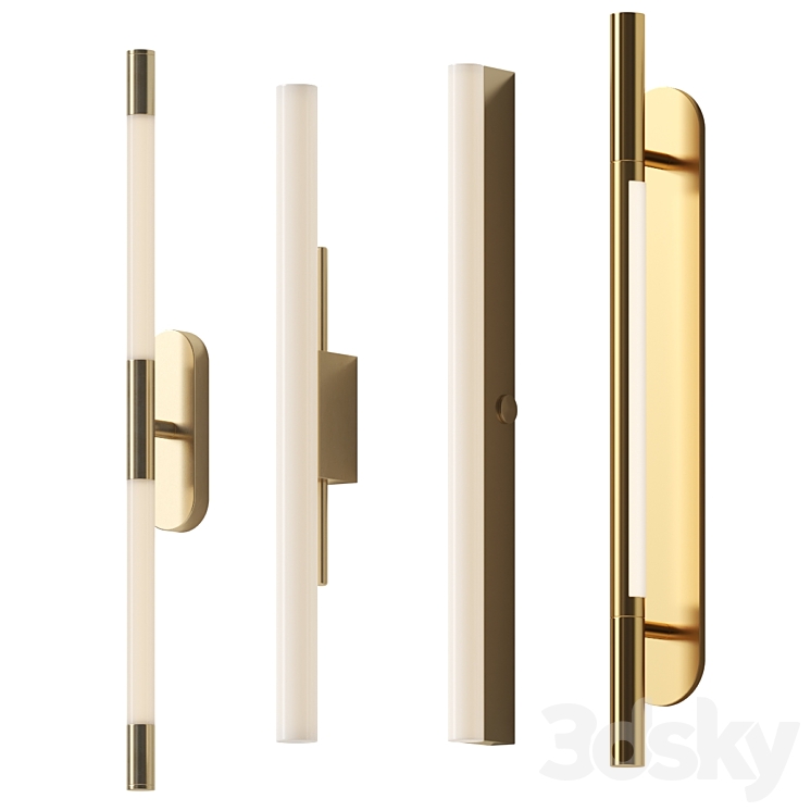 Glass-metal wall lights set - Wall light - 3D model