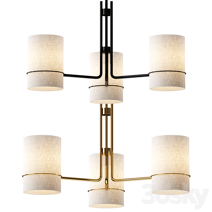 Shaw 3 Chandeliers - Pendant light - 3D model