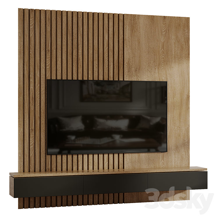 Tv 3D Panel 033 - TV Wall - 3D model
