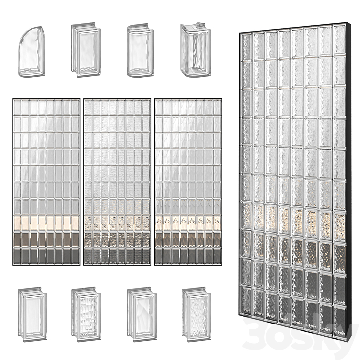 Glass Block Wall 24 - Other decorative objects - 3D model