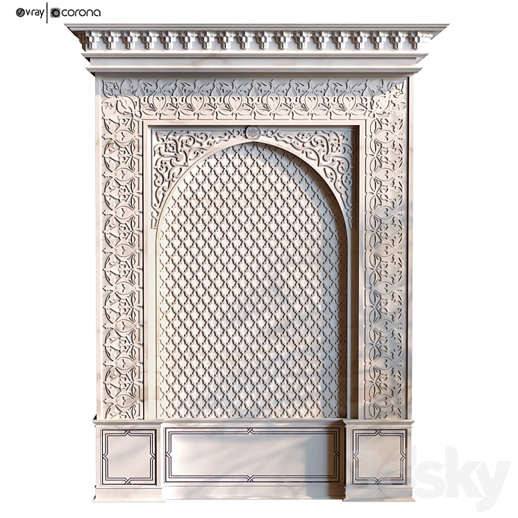 islamic arabic arch element set 588 - Facade element - 3D model