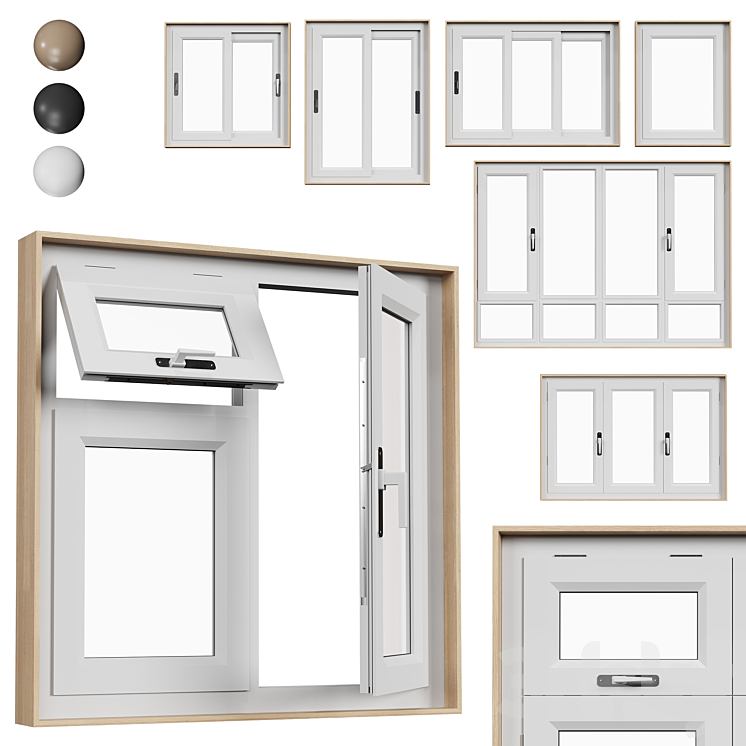 Modern diverse windows - Windows - 3D model