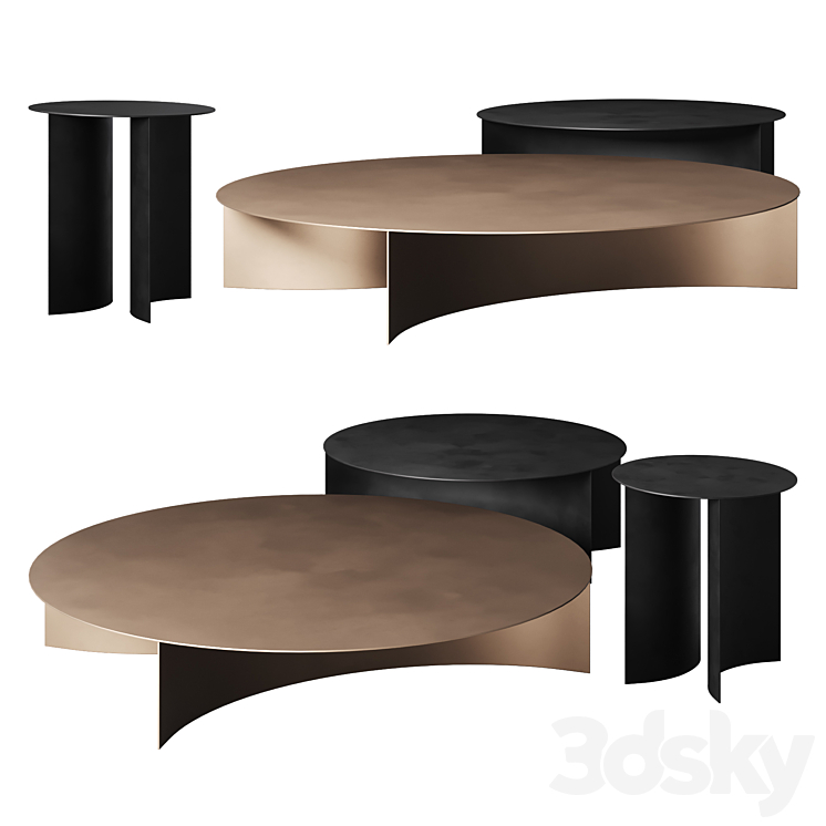 Round coffee tables Flou Pierre - Table - 3D model