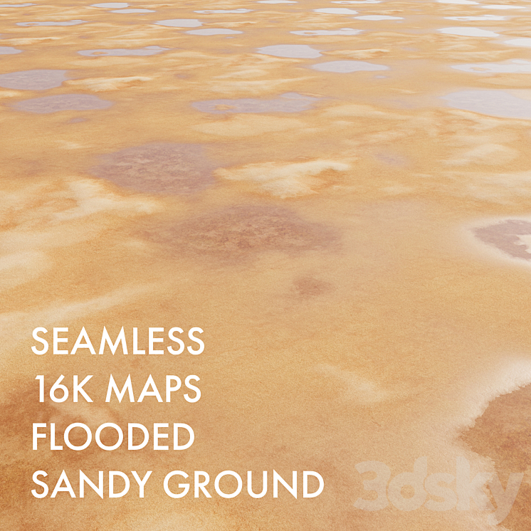 Flooded Sandy Land Material | 16k | Seamless | PBR - Natural materials ...