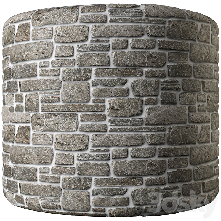 Decorative facing wild rubble stone rock masonry - Stone - 3D model