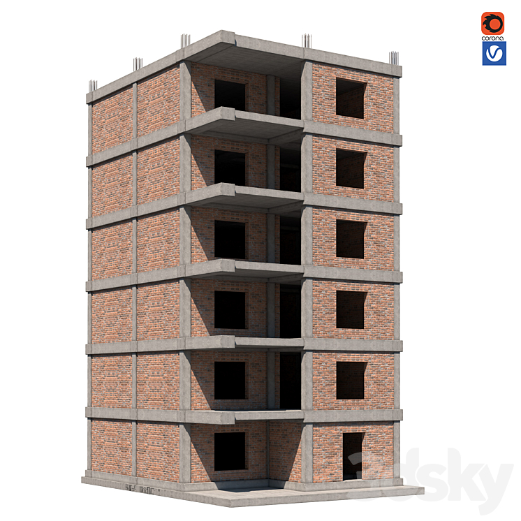 half-finished building - Building - 3D model