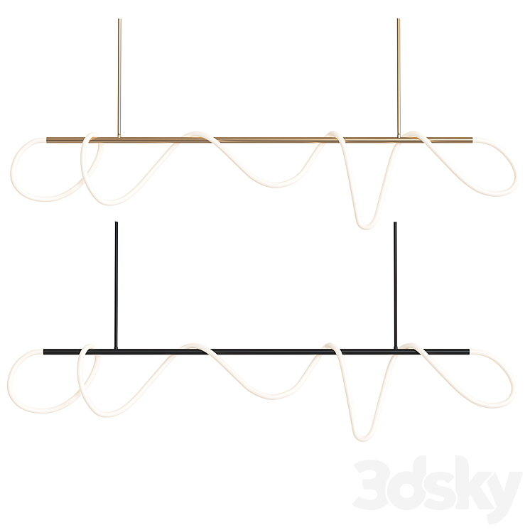Warrick_Chandelier_Black - Pendant light - 3D model