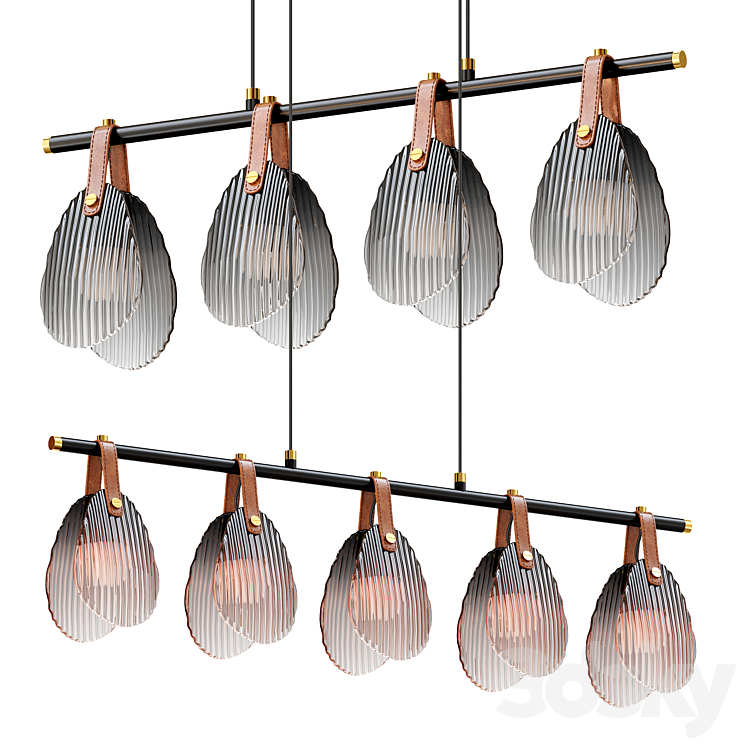 Rack and pinion inline lamp - Pendant light - 3D model