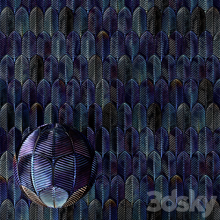 MF Art Ceramics - Palm Leaf Tiles - Tile - 3D model