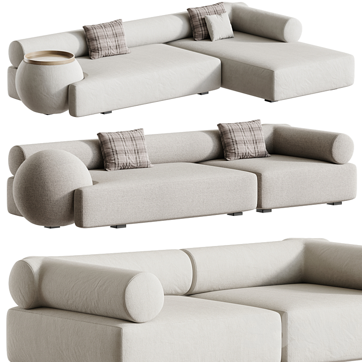 Modular corner sofa RING By Palo Nero - Sofa - 3D model