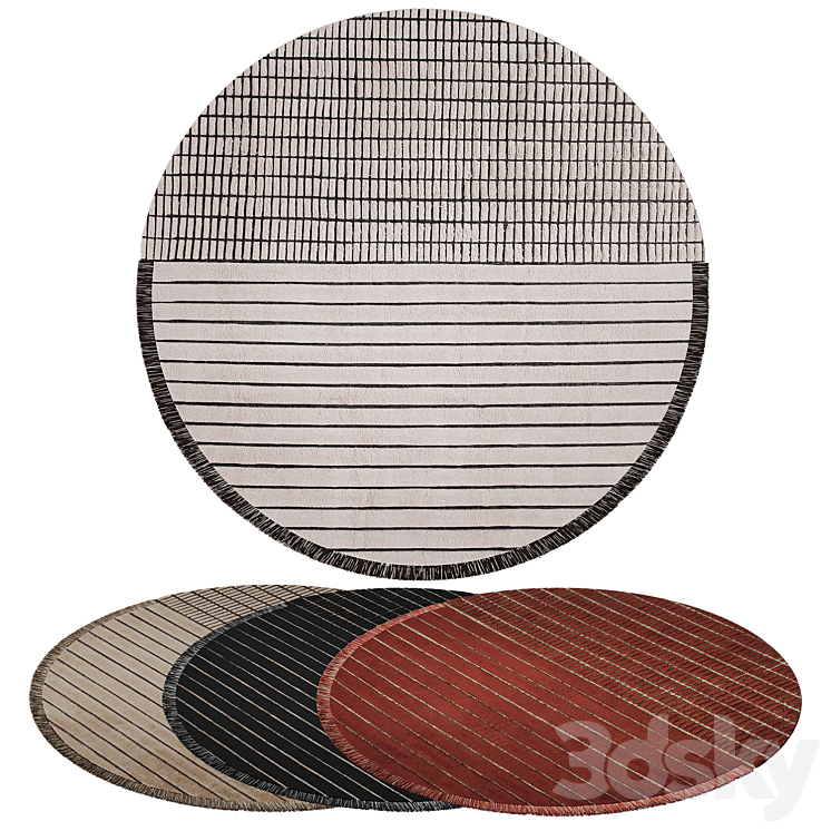 Carpet RD Grid Berber Round from Amini - Carpets - 3D model