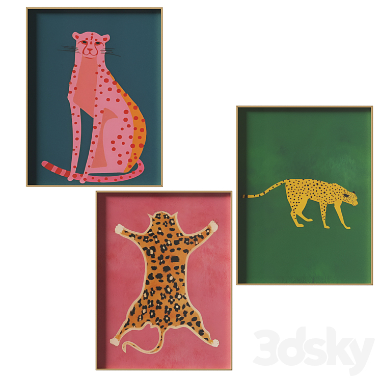 Abstract Animal Posters set_41 - Frame - 3D model