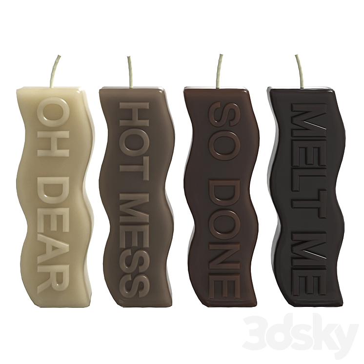 Decorative candles with inscriptions - Other decorative objects - 3D model