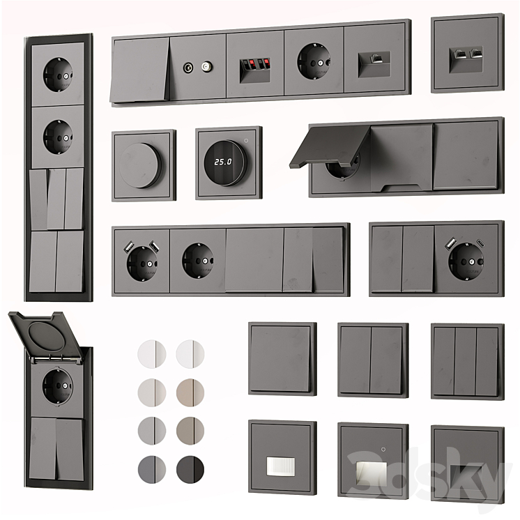 Sockets and switches Voltum series S70 - Miscellaneous - 3D model