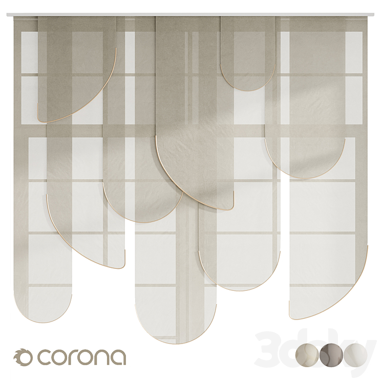 Leaves blank Studio MTX - Curtain - 3D model