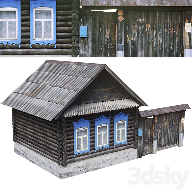 Wooden hut 002 - Building - 3D model