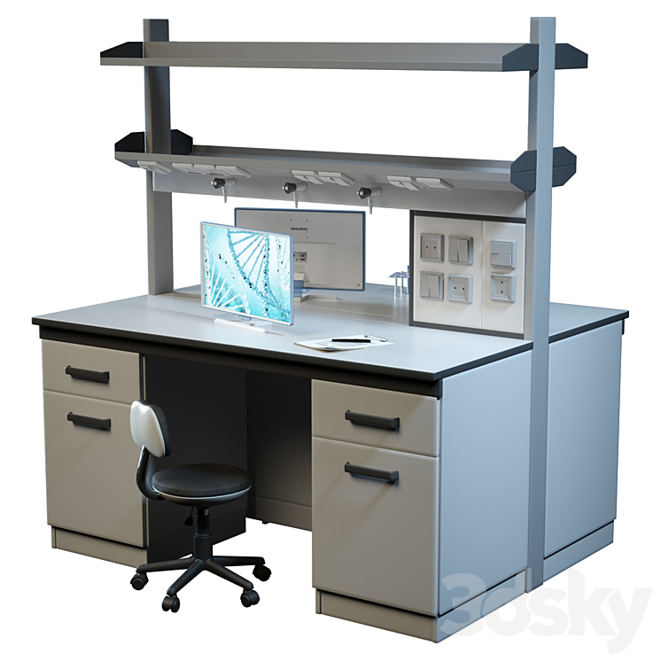 Laboratory Workplace 3 - Office furniture - 3D model