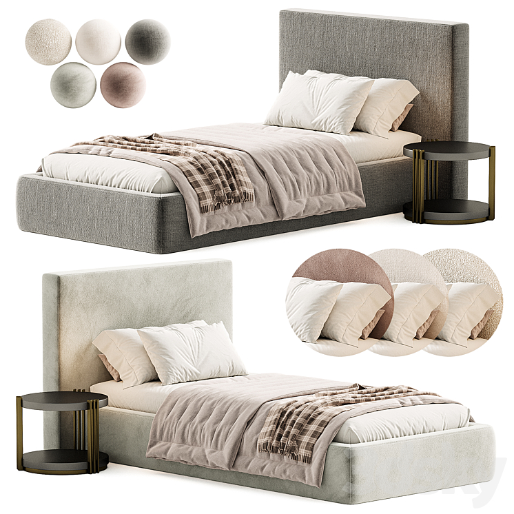 Block Single Bed by Kave Home - Bed - 3D model