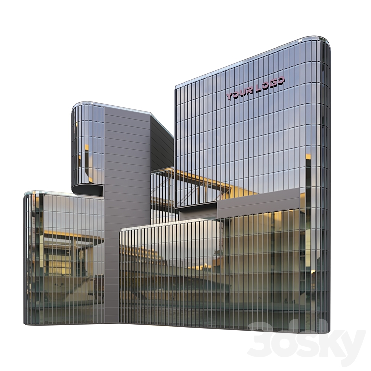 Modern Glass Tower Building 3D Model 79 - Building - 3D model
