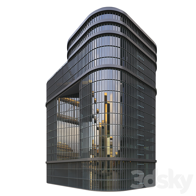 Modern Glass Tower Building 3D Model 80 - Building - 3D model
