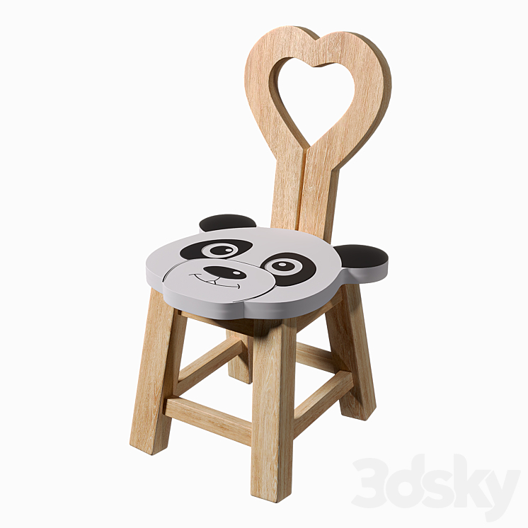 Funny Animals (Panda) - Table + Chair - 3D model