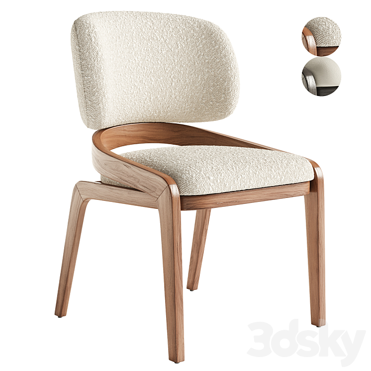 Armless Low Back Chair - Chair - 3D model