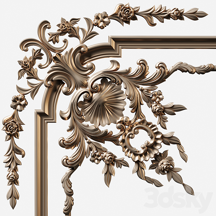 Corner decor - Decorative plaster - 3D model