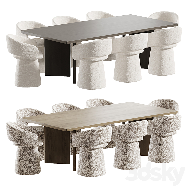 Dining set Bel TF chair and Giulietta dining table - Table + Chair - 3D ...