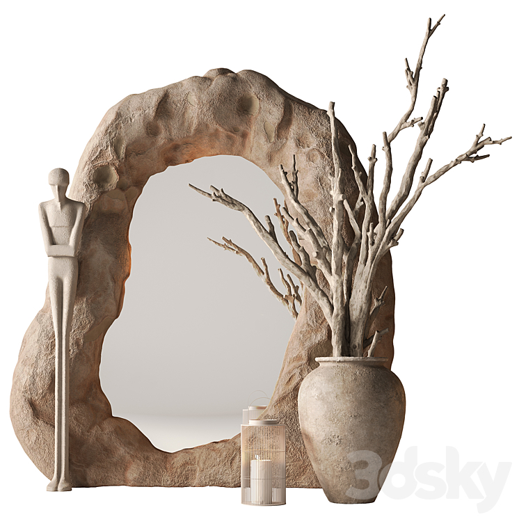 Rock Mirror - Decorative Set 162 - Decorative set - 3D model