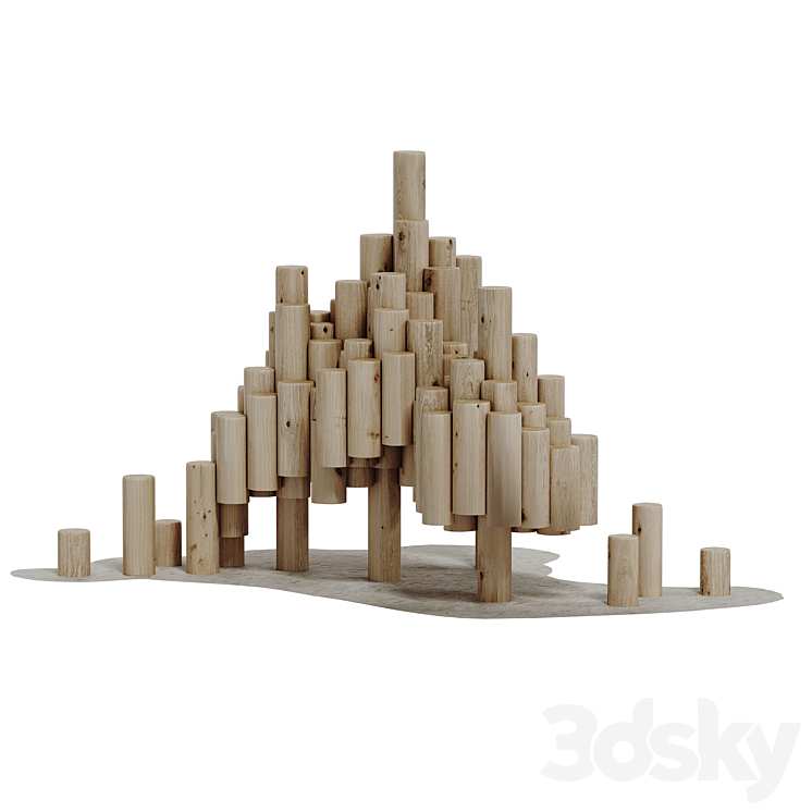 Children's playground "Wooden Mountain"/Moku-Yama 4.1 - Playground - 3D ...